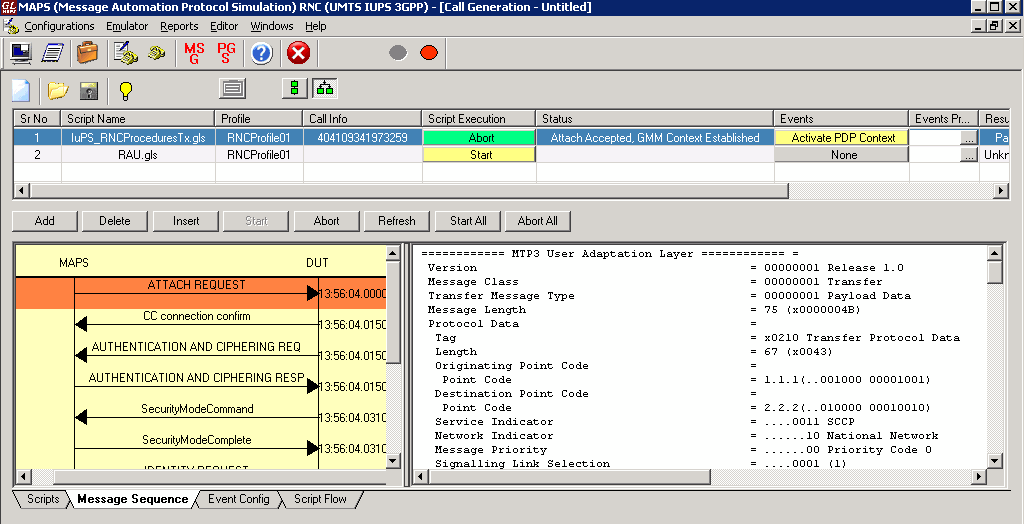 (PDF) MAPS™ UMTS IuPS Interface Emulator - GL · PDF fileprocessing the ...