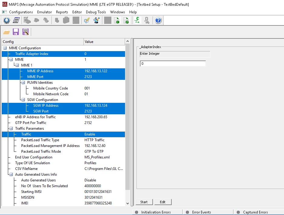 MAPS™ LTE eGTP-c Interface Emulator(Scripted LTE S3, S4, S5, S8, S10 ...