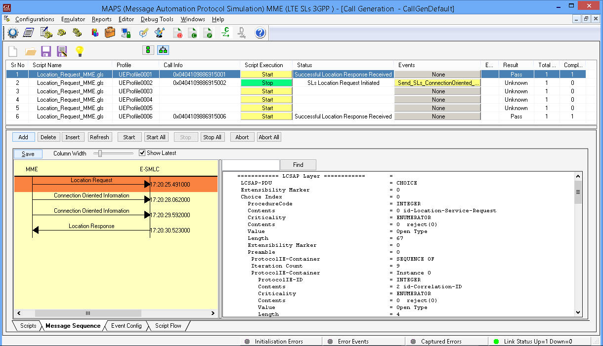 MAPS™ LTE SLs Emulator (LoCation Services Application Protocol (LCS-AP))
